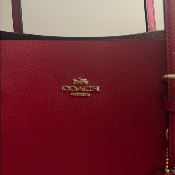 Coach | Bags | Coach Red Leather Tote Bag | Poshmark